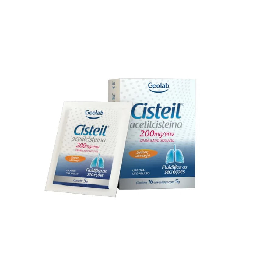 Cisteil Granulado para Solução Oral 200mg 16 Envelopes de 5g | Extrafarma